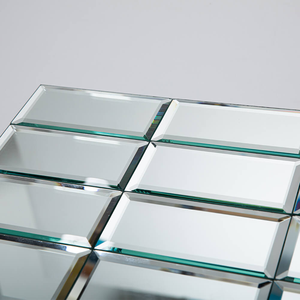 Mirror Glass Subway Tile, Peel and Stick, 3*6 inch, Silver, Beveled ...